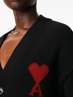 AMI Paris De Coeur Wool Cardigan