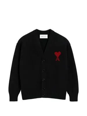 AMI Paris De Coeur Wool Cardigan