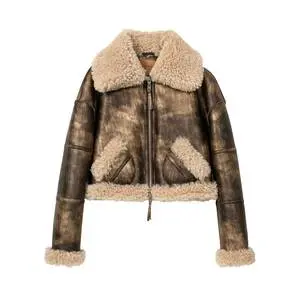 JAKKE Aviator Cropped Jacket Antique - Gold