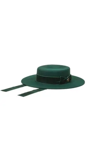 LE TRAP Paris Boater Hat - Green