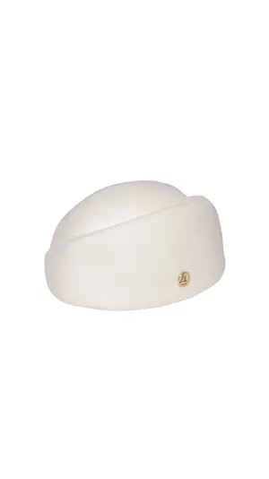 LE TRAP Zurique Pillbox Hat - White