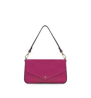 APATCHY LONDON The Munro Hot Suede Shoulder Bag - Pink