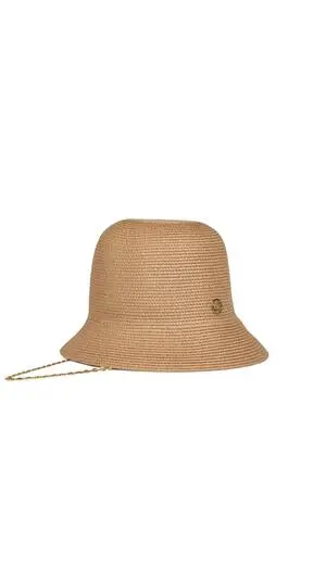 LE TRAP Neutrals Minoru Camel Straw Hat With Removable Cowrie Necklace - Beige