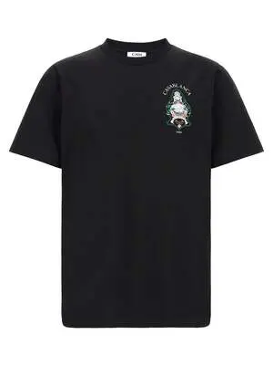 Casablanca T-shirt With 'hotel Emblem' Print - Black