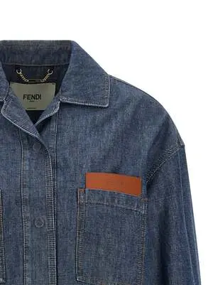 Fendi Chambray Denim Jacket - Blue