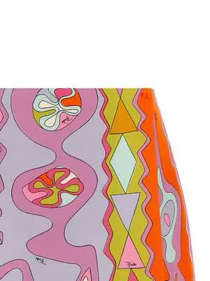 Emilio Pucci Angoli' Print Silk Twill Wrap Miniskirt