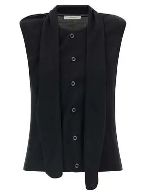 LEMAIRE Draped Panel Vest - Black