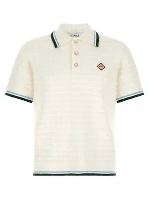 Casablanca Bouclé Polo Shirt - White