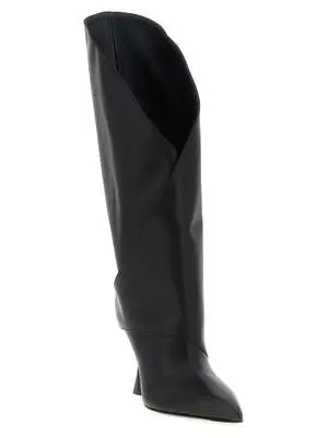 Balmain Twist Calf Leather Boots - Black