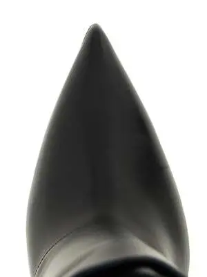 Balmain Twist Calf Leather Boots - Black