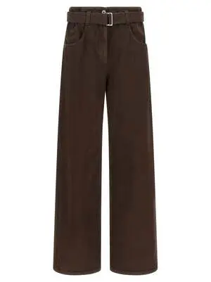Brunello Cucinelli Belted Jeans - Brown