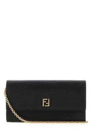 Fendi Leather Ff Wallet - Black