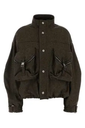 Attico Embroidered Wool Blend Bomber Jacket - Multicolor