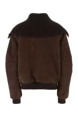 Attico Suede Bomber Jacket - Brown