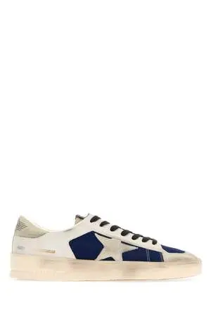 GOLDEN GOOSE Two-tone Leather And Canvas Stardan Sneakers - Multicolor