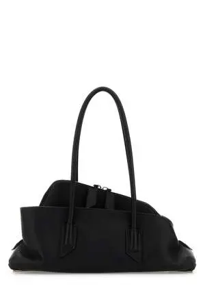 Attico Leather Small La Passeggiata Shoulder Bag - Black