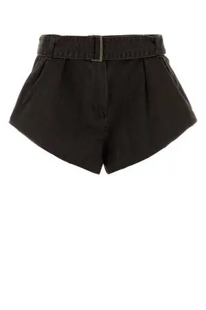 Magda Butrym Belted Denim Shorts - Brown