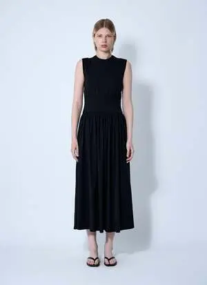 TOTEME Sleeveless Cotton Tee Dress - Black