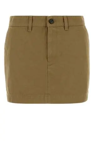 Balenciaga Khaki Denim Mini Skirt - Green