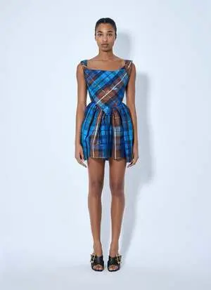 VIVIENNE WESTWOOD Mini Plaid Dress - Blue