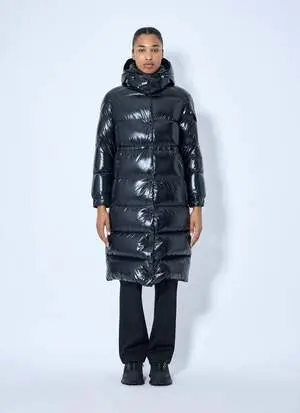 Moncler Cavettaz Hooded Long Down Jacket - Black