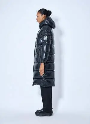 Moncler Cavatazz Hooded Long Down Jacket - Black