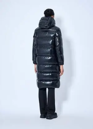 Moncler Cavatazz Hooded Long Down Jacket - Black
