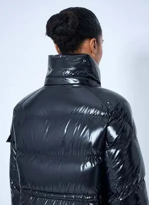 Moncler Cavatazz Hooded Long Down Jacket - Black