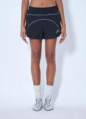 Balenciaga Elasticated Sports Shorts With Contrast Piping - Black