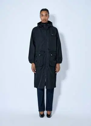 Prada Re-nylon Drawstring Coat - Black