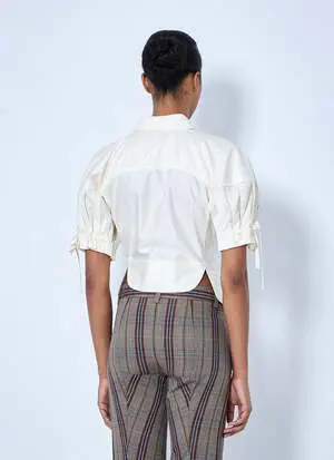 VIVIENNE WESTWOOD Cotton Poplin Shirt With Pleated Sleeves - Multicolor