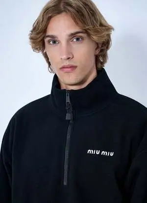 Miu Miu Half-zip Fleece Sweatshirt