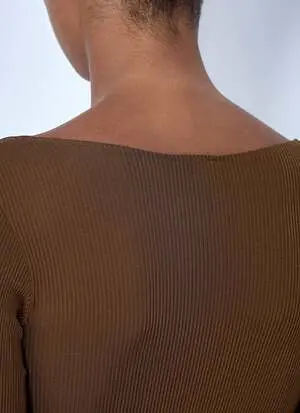Saint Laurent Ribbed Lacy Button Up Top