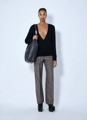 Rick Owens Deep V-neck Ribbed Sweater