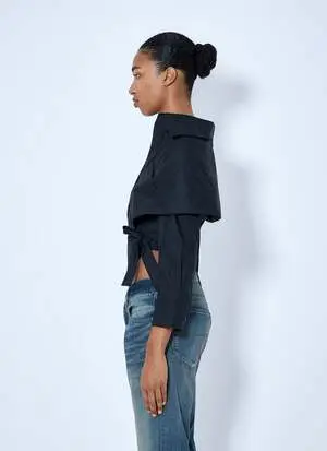 Balenciaga Off-shoulder Wrap Shirt