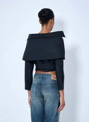 Balenciaga Off-shoulder Wrap Shirt