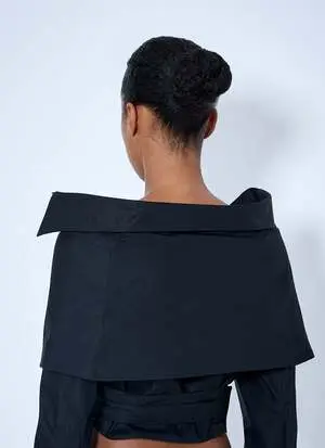 Balenciaga Off-shoulder Wrap Shirt