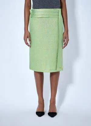 Marni Wrap-effect Midi Skirt - Green