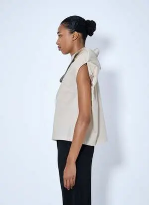 Issey Miyake Sleeveless Asymmetric Zip Detail Top