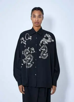 Dries Van Noten Casia Embellished Shirt - Black