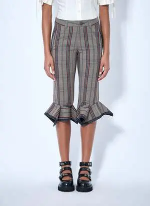 VIVIENNE WESTWOOD Flared Plaid Cropped Trousers