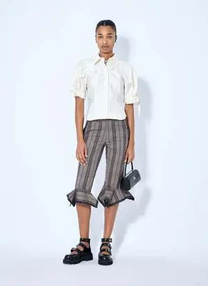 VIVIENNE WESTWOOD Flared Plaid Cropped Trousers