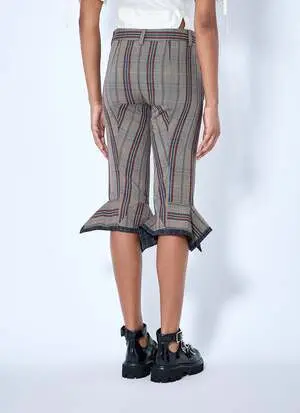 VIVIENNE WESTWOOD Flared Plaid Cropped Trousers