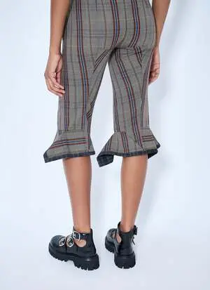 VIVIENNE WESTWOOD Flared Plaid Cropped Trousers