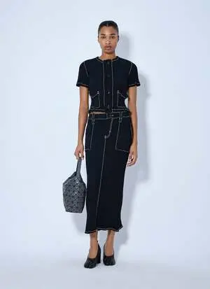 Issey Miyake Wavelet Ensemble Midi Skirt