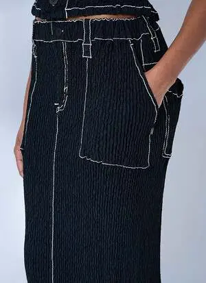 Issey Miyake Wavelet Ensemble Midi Skirt