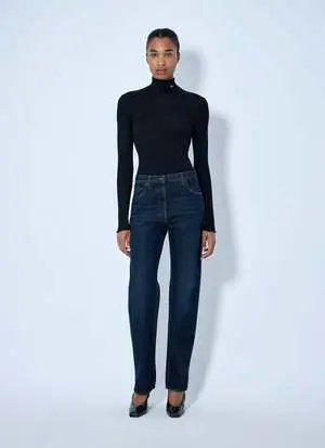 Prada Ribbed Long Sleeve Turtleneck Top