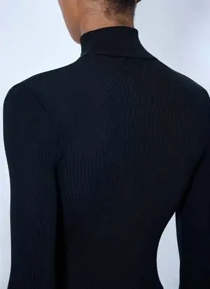 Prada Ribbed Long Sleeve Turtleneck Top
