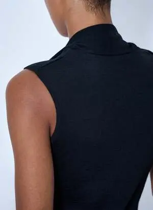 LEMAIRE Asymmetrical Vest With Scarf Detail - Black