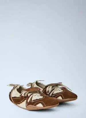 Acne Studios Suede Overlay Ballerina Sneakers - Brown